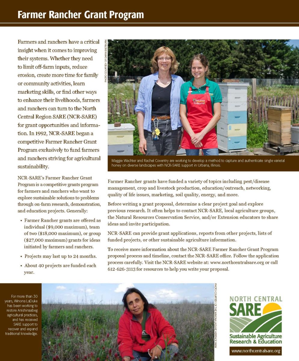 NCR-SARE Grant Program Sheets - SARE North Central