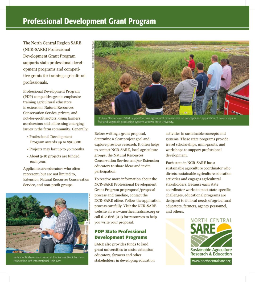 NCR-SARE Grant Program Sheets - SARE North Central